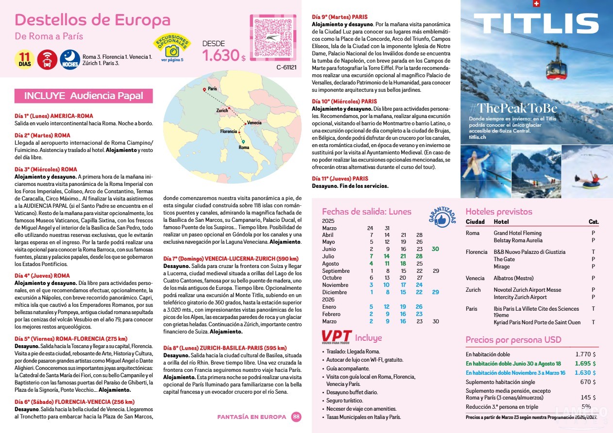Circuitos EUROPA África, Oriente y Oceanía 2025-2026 - Lameco Viajes